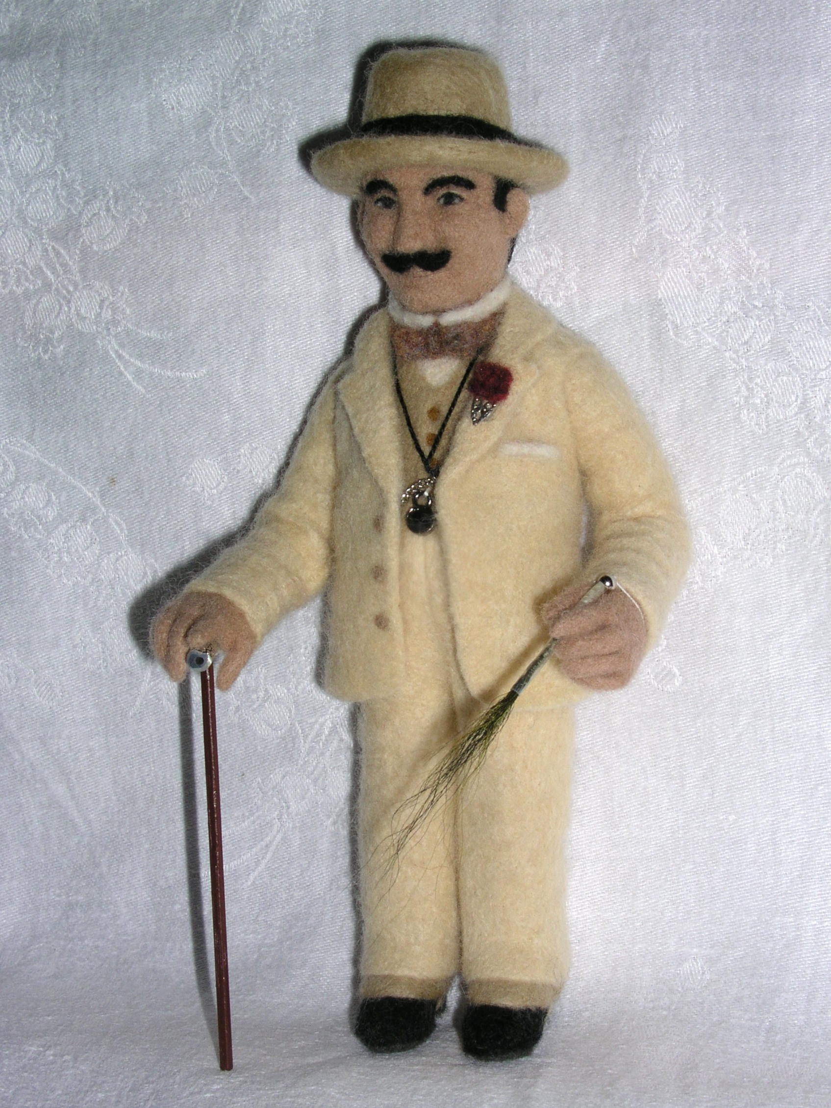 Poirot Doll (Needle-Felted Wool Sculpture)